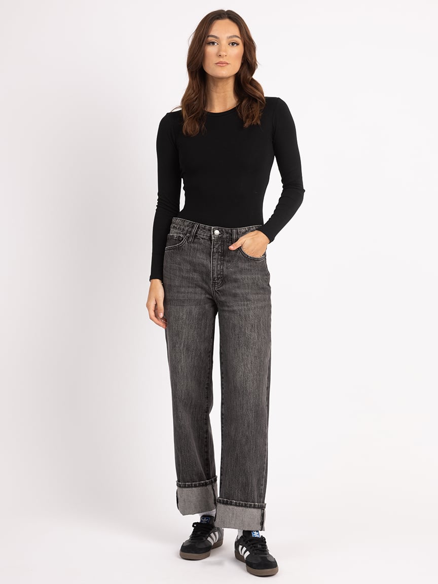 faye wide leg jean black Bootlegger 2000007600