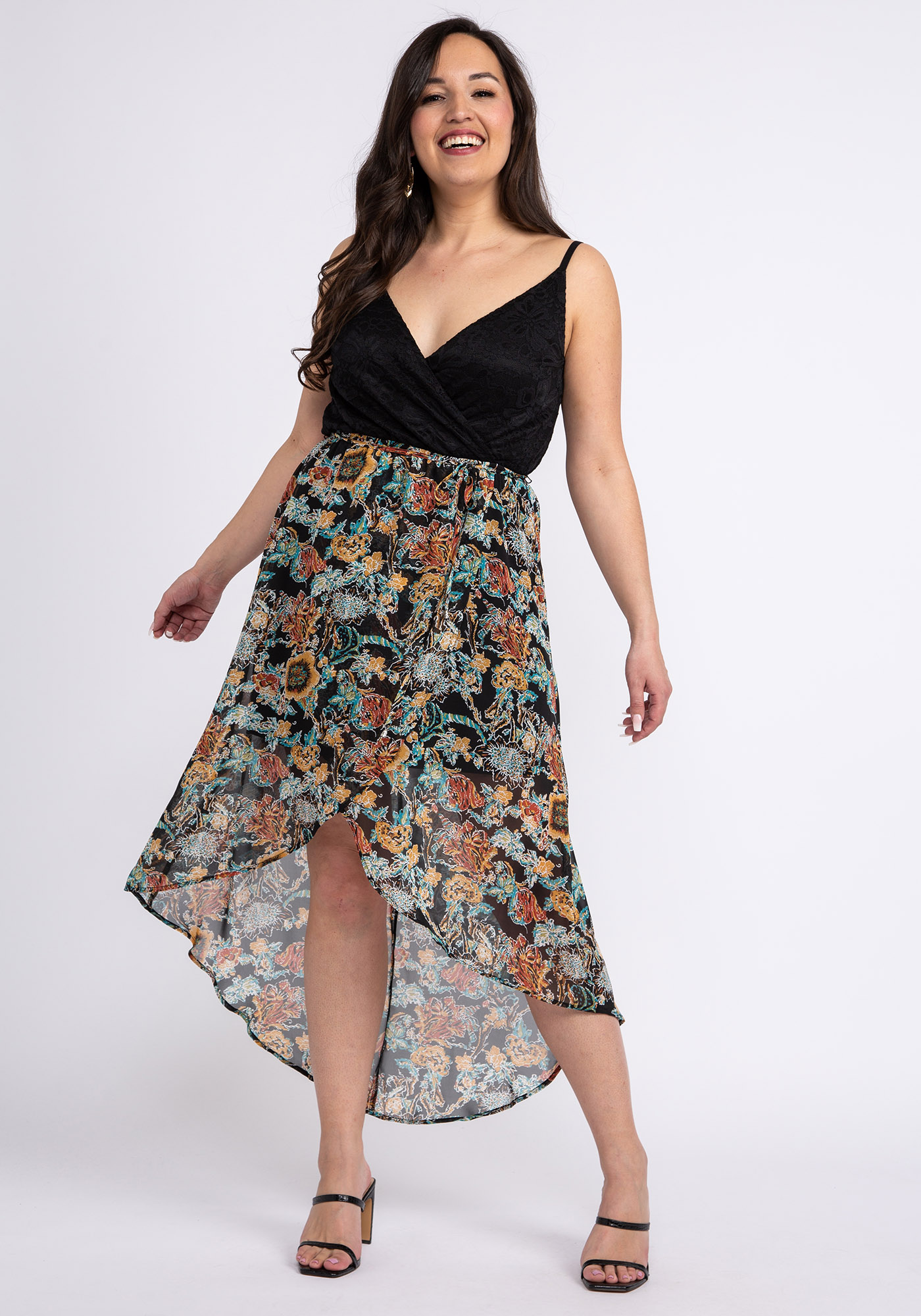 sonya mixed media high-low dress Bootlegger 2000006278