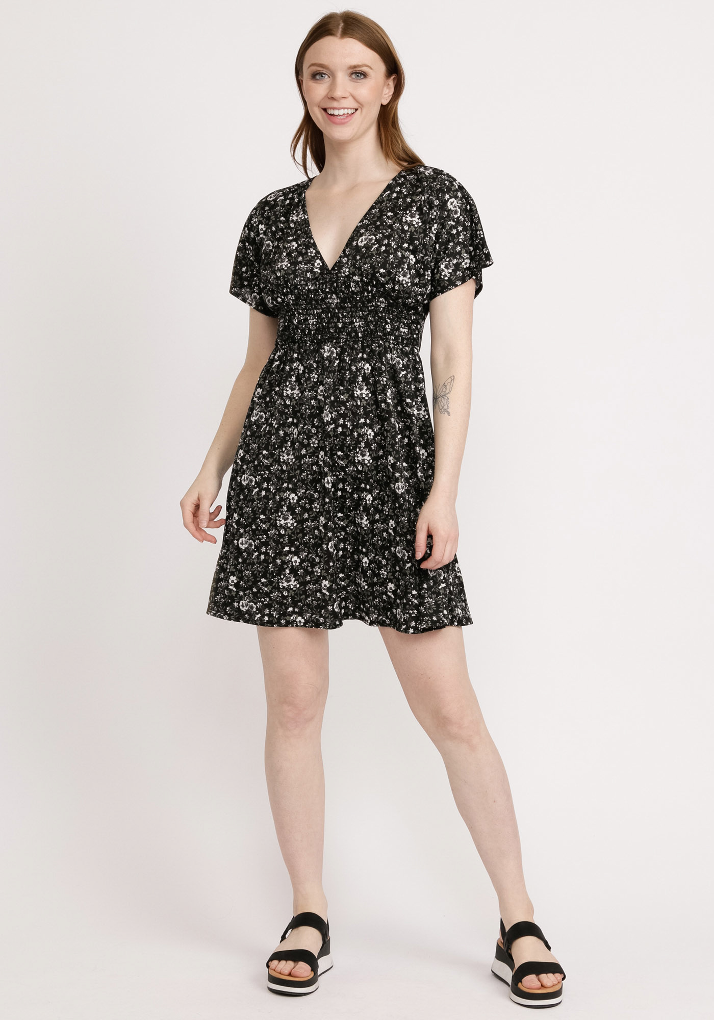 amilie v-neck smocked waist dress Bootlegger 2000006257