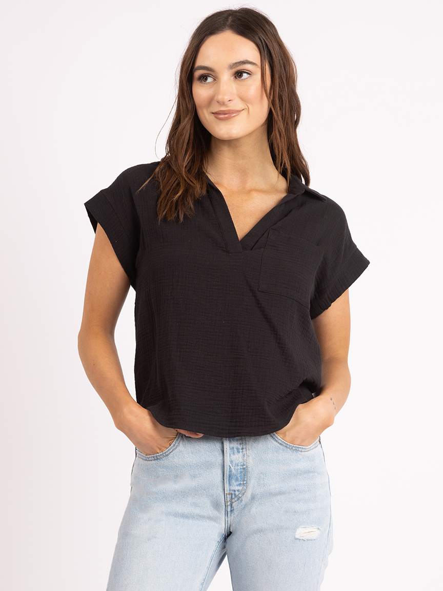 jaden johnny collar gauze shirt Bootlegger 2000007959