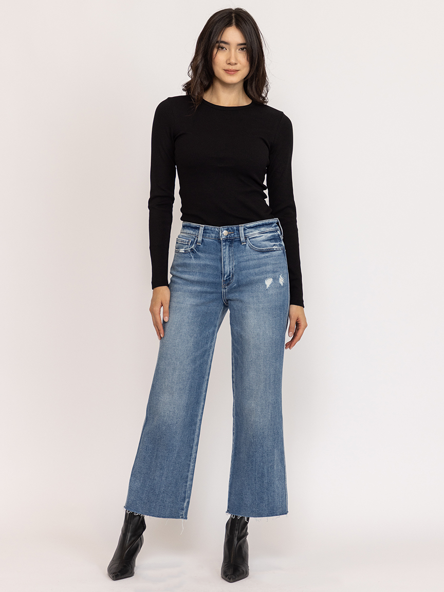high rise slim wide leg jean Bootlegger 2000009763